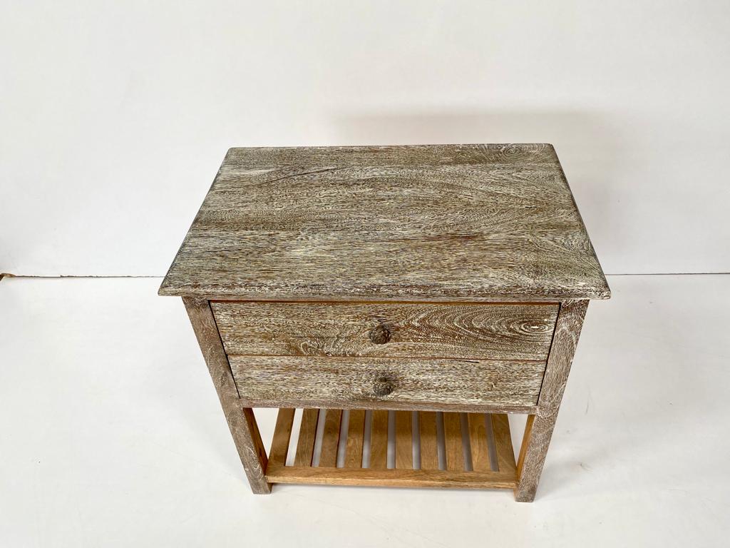 Side Table / Bed side Table in solid wood with Weathered Finish