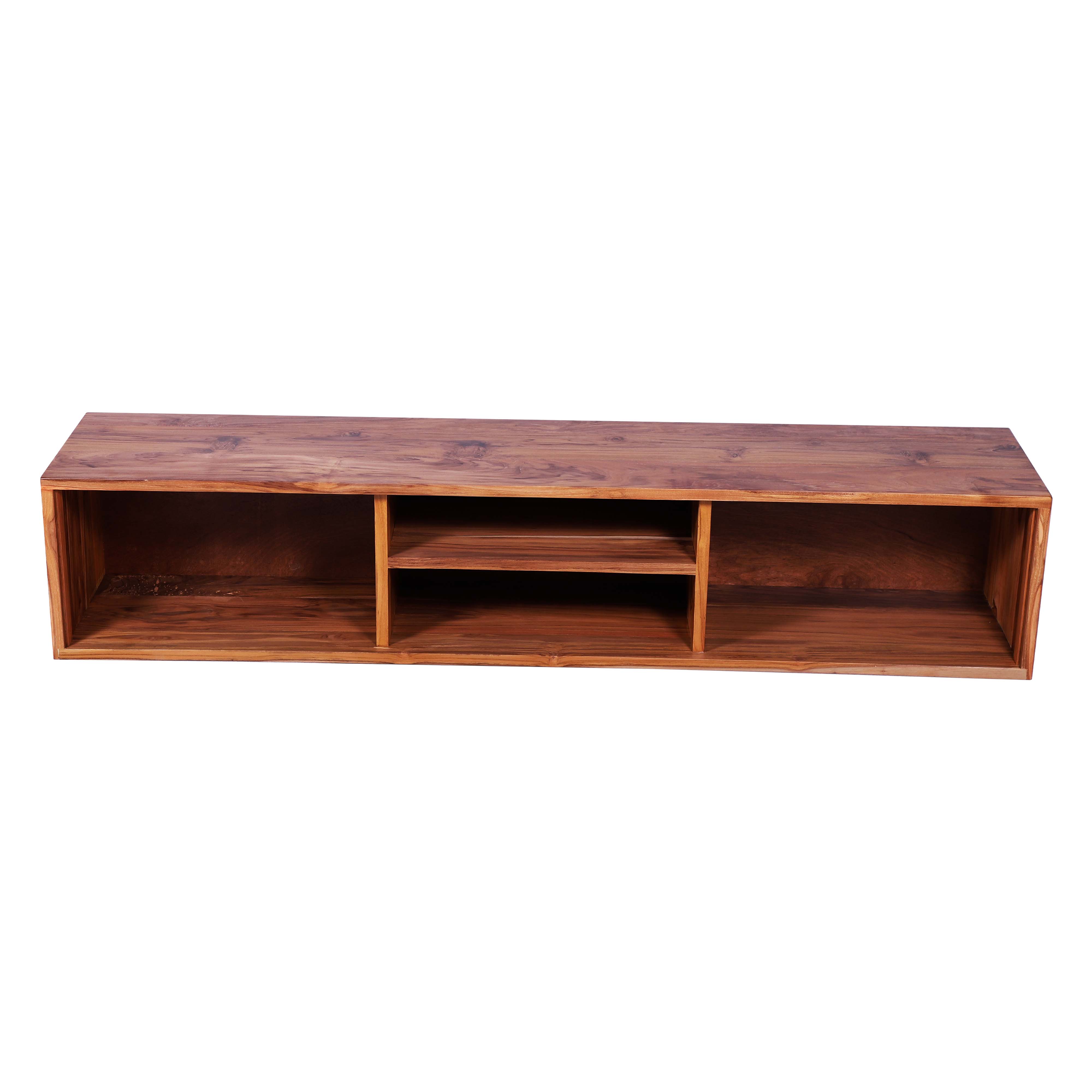 Rectangle Cabinet TV Unit In Saagwan Wood Walnut Finish