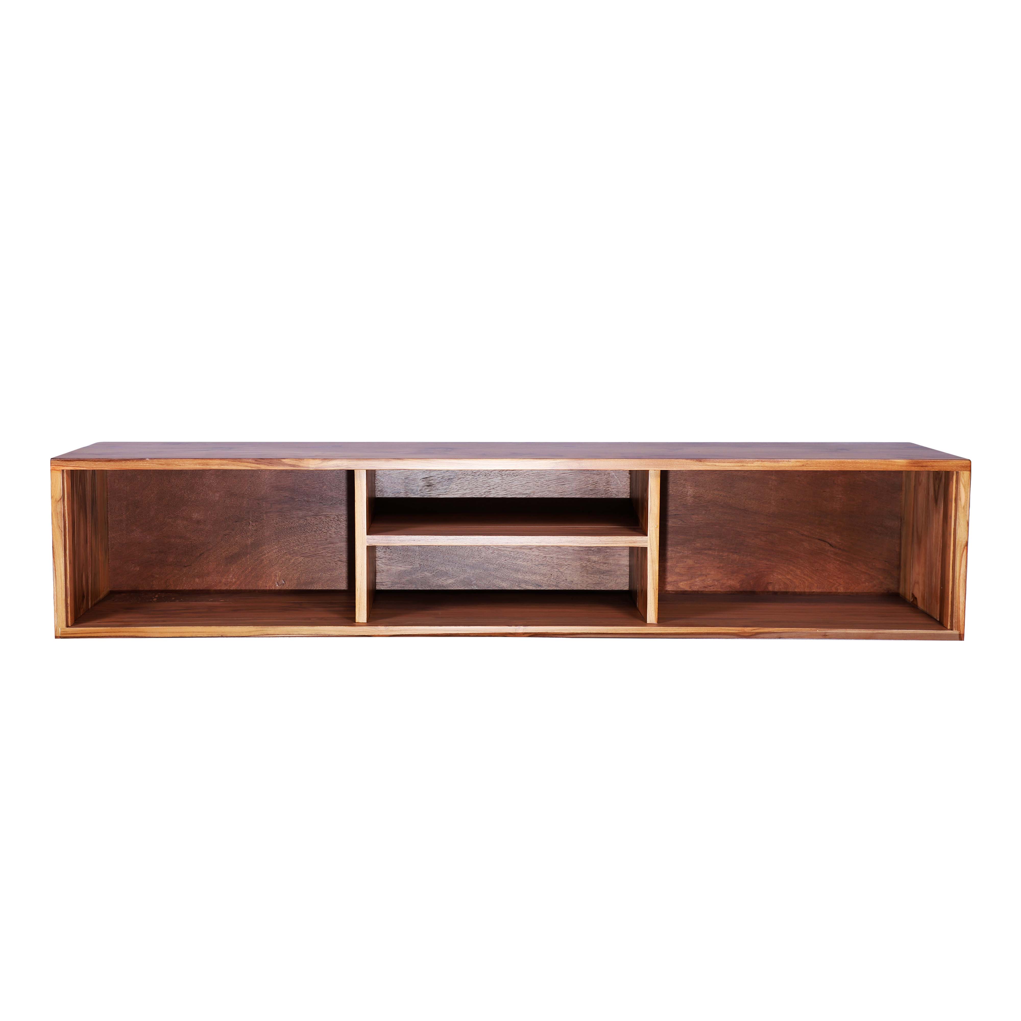 Rectangle Cabinet TV Unit In Saagwan Wood Walnut Finish